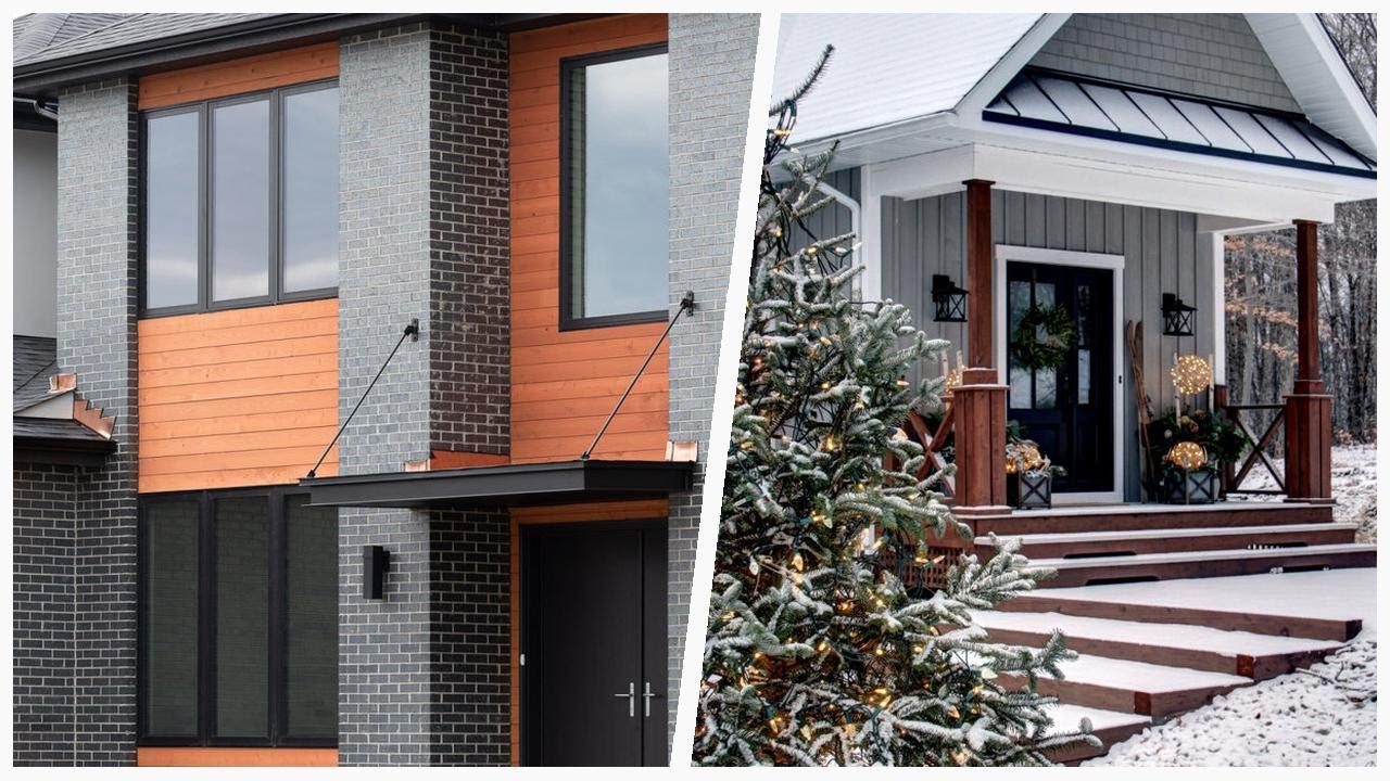 75 Exterior Home With A Butterfly Roof And A Shingle Roof Design Ideas ...