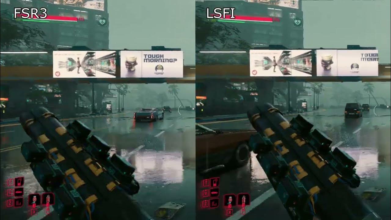 Cyberpunk 2077 - Quick Frame Generation comparison on 60Hz (FSR3 vs LSFG) - YouTube