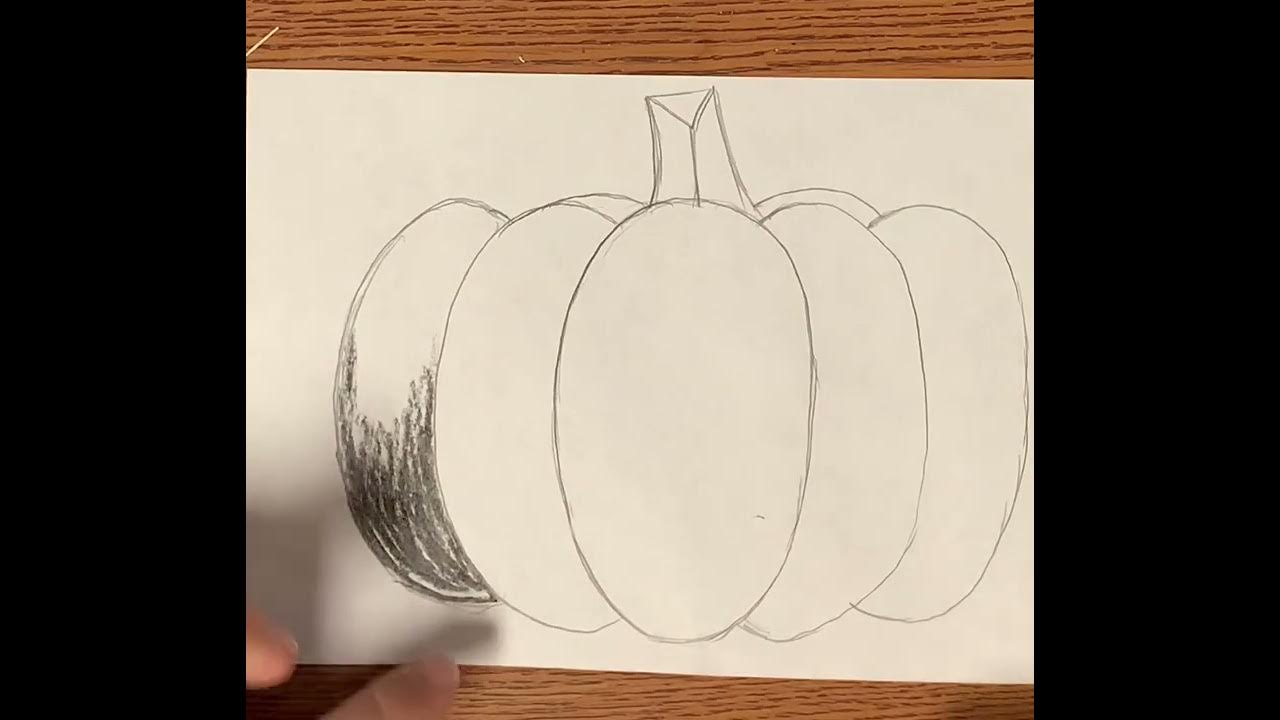 Shading a pumpkin with charcoal - YouTube