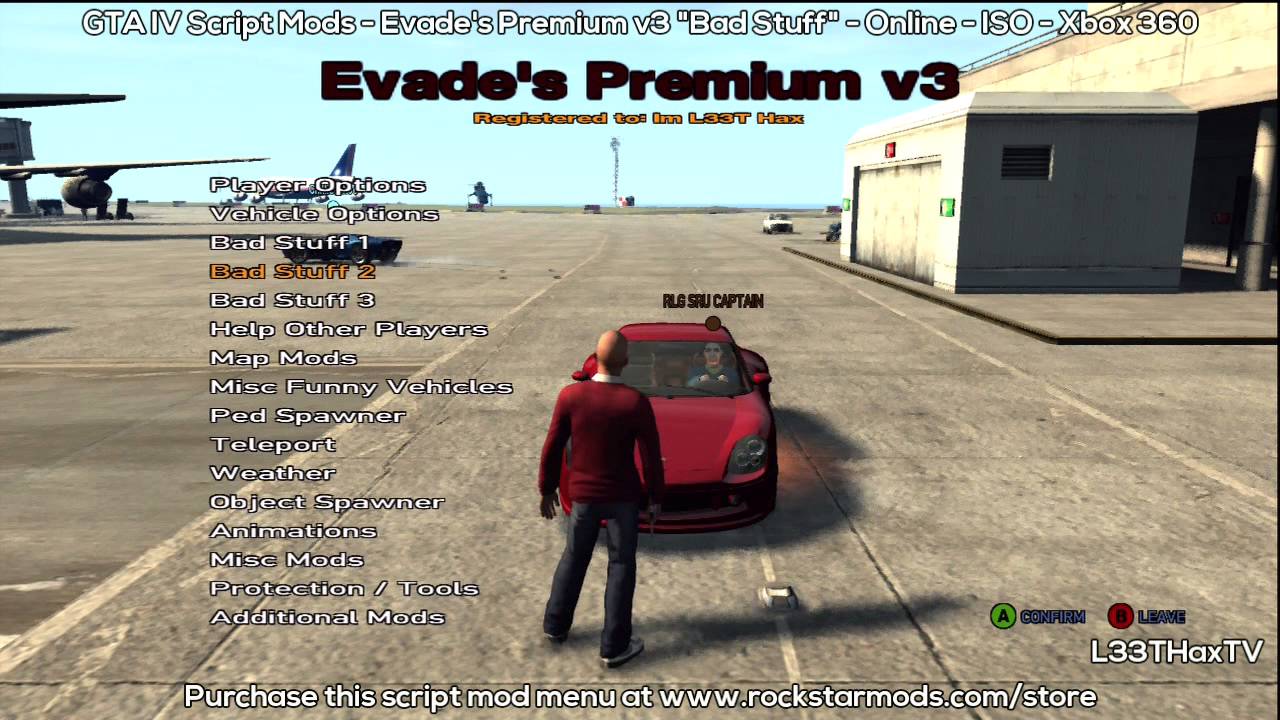 GTA 4 | Evade's Premium v3 Mod Menu Part 2 - Xbox 360 (ISO) - YouTube