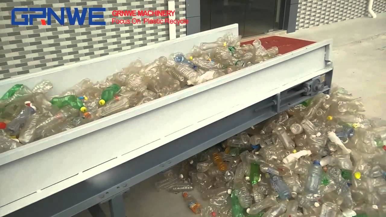 PET bottle label removing machine - YouTube