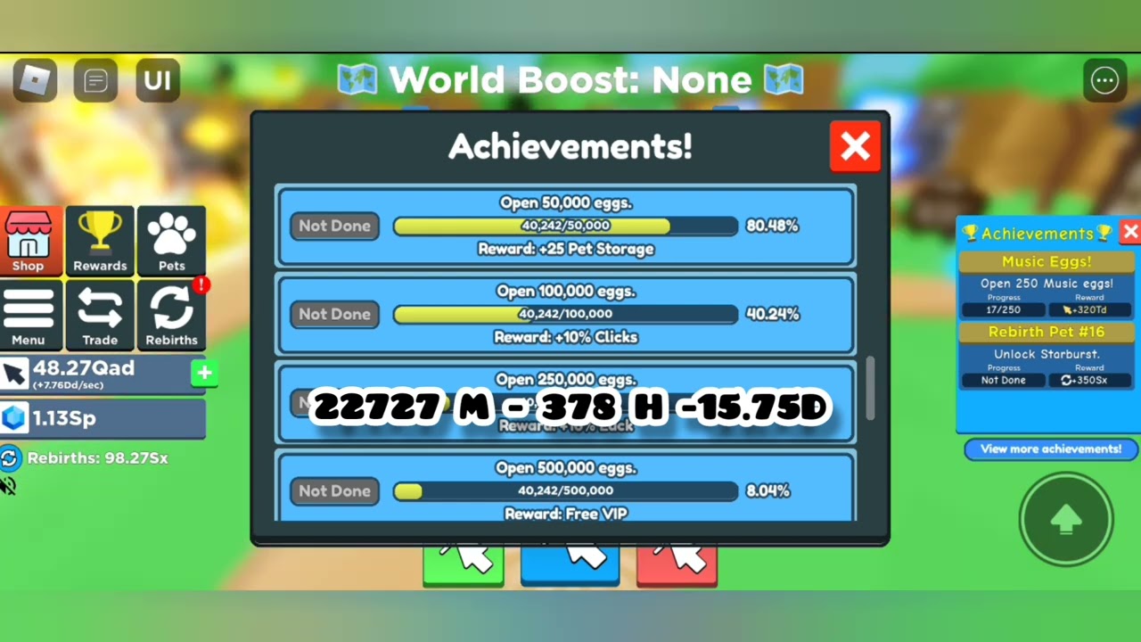 Time Needed to Complete Eggs Achievements in Clicker Simulator - YouTube