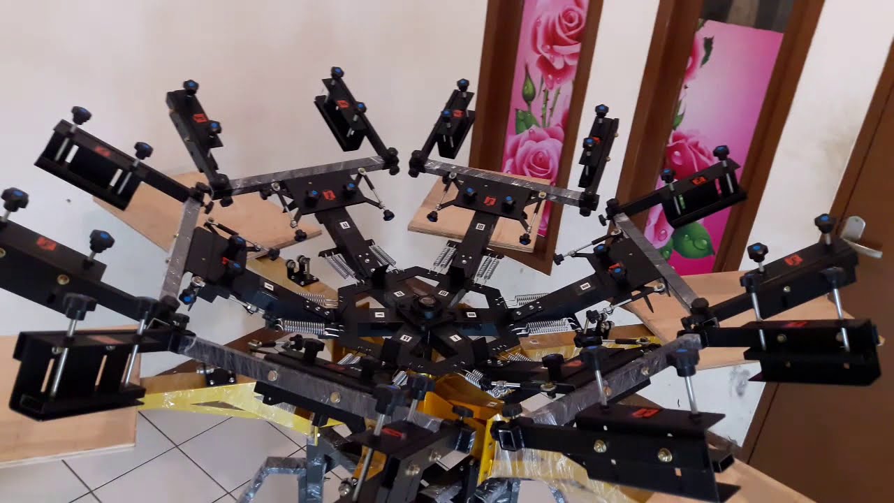 Meja Sablon Rotary 6x6 - YouTube