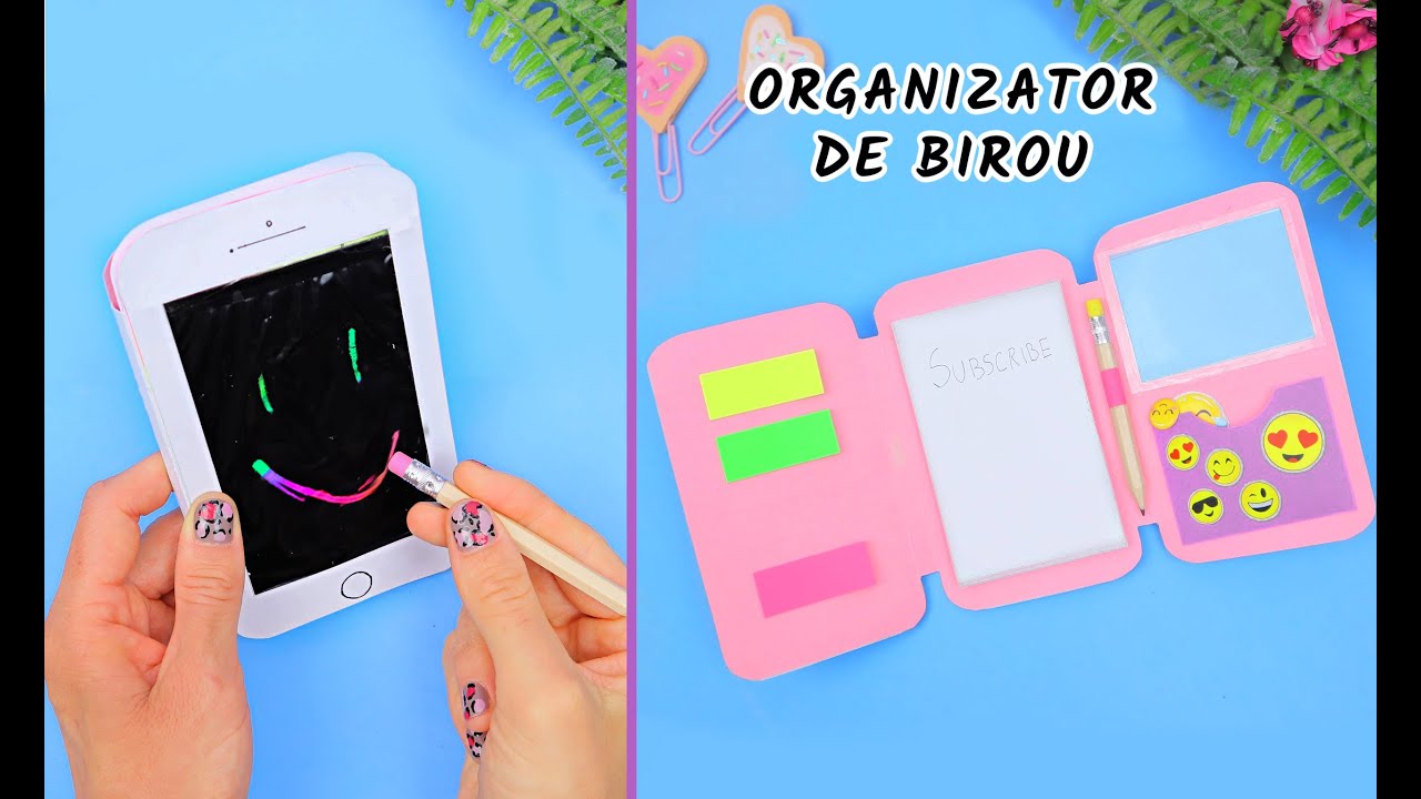 DIY Organizator de Birou Pentru Notite cu TABLA MAGICA - Idei Creative ...