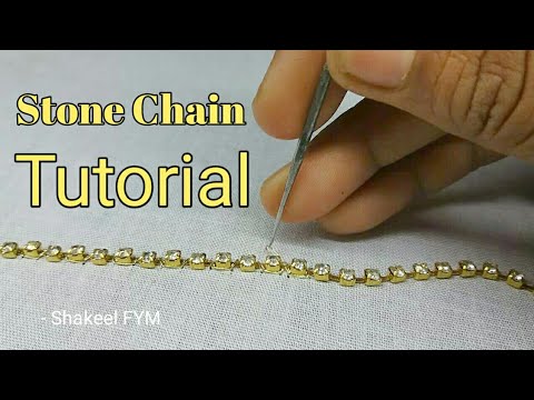 How to stitch stone chain using aari needle | chain stone | aari ...