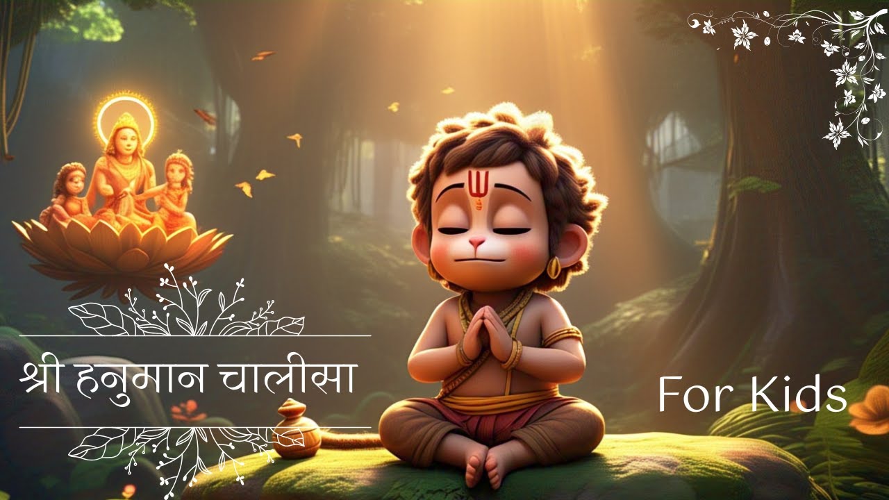 Hanuman Chalisa for Kids 🚩 | Animated Story with Child Hanuman | Learn ...
