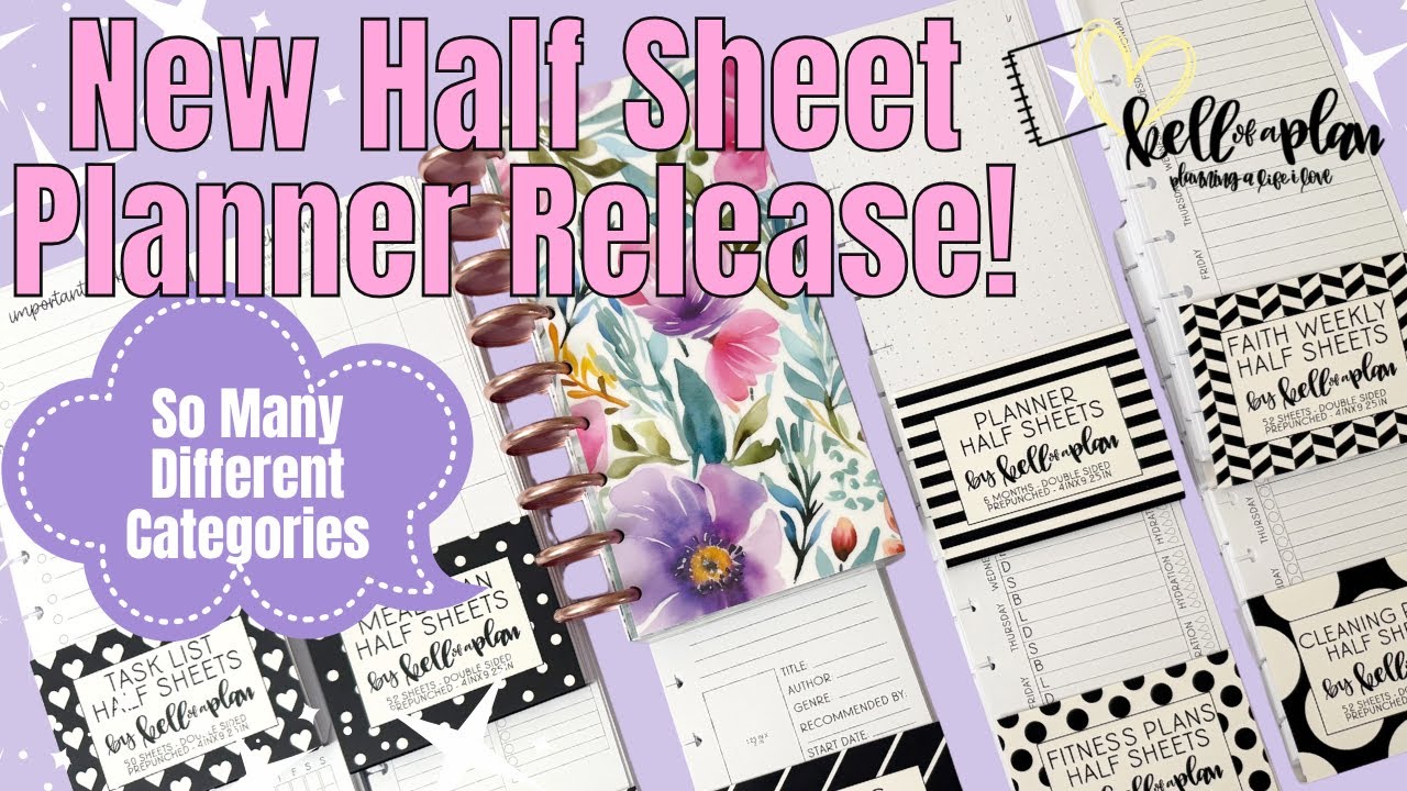 New Half Sheet Planner Release | Kellofaplan | Flip Through & Setup ...