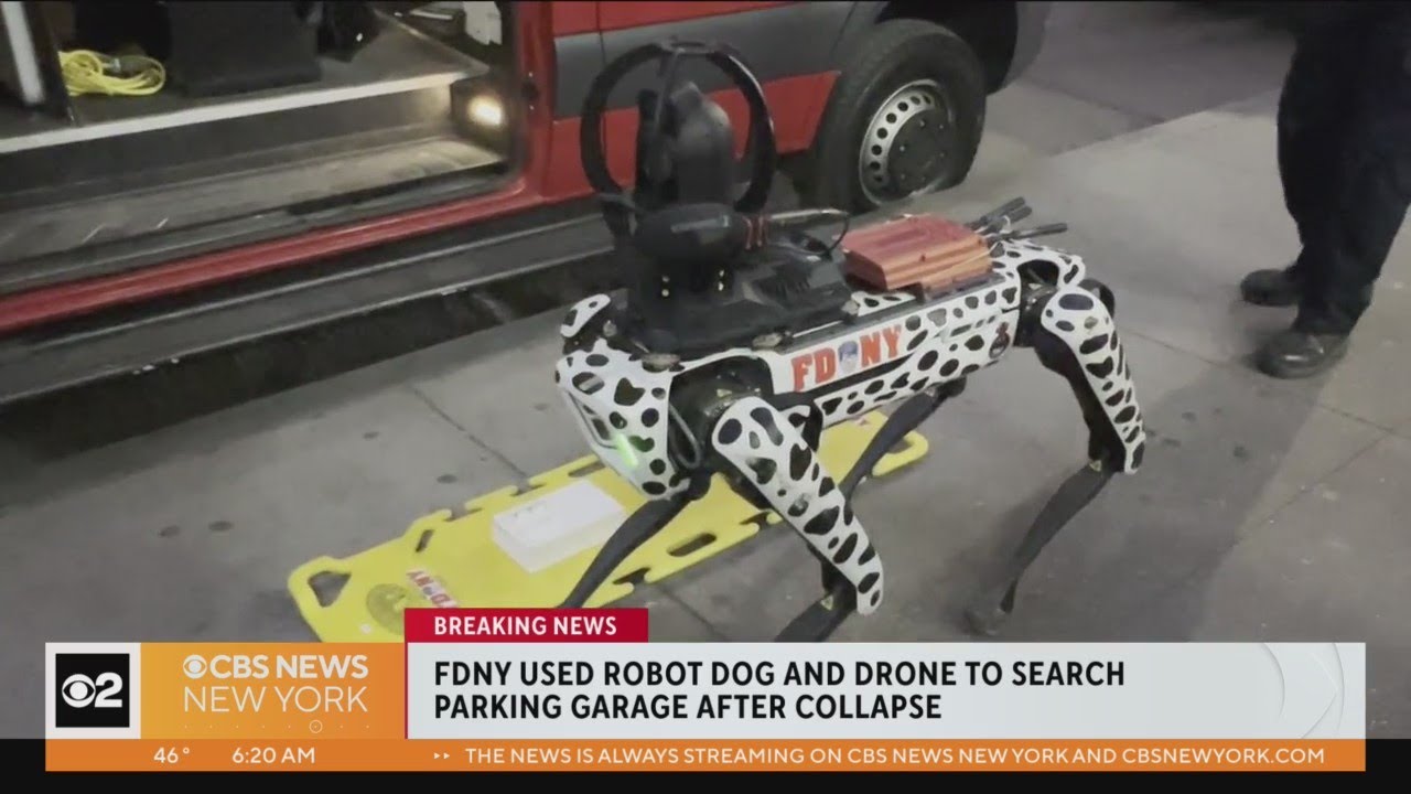FDNY uses robot dog and drone in parking garage search - YouTube