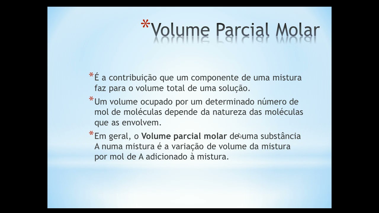 Volume Parcial Molar - YouTube