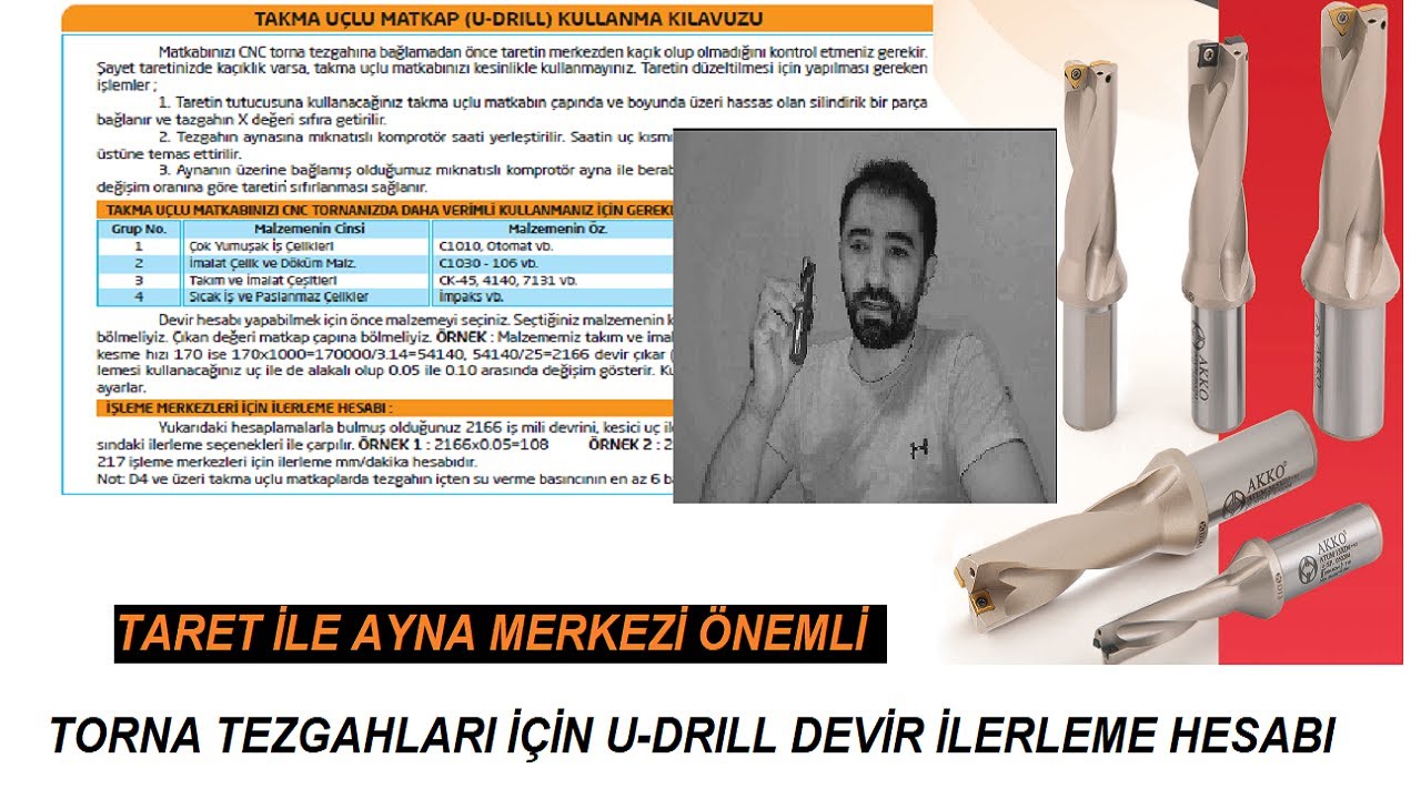 TORNADA U-DRILL DEVİR ve İLERLEME HESAPLAMA - TEKNİK BİLGİLER - YouTube