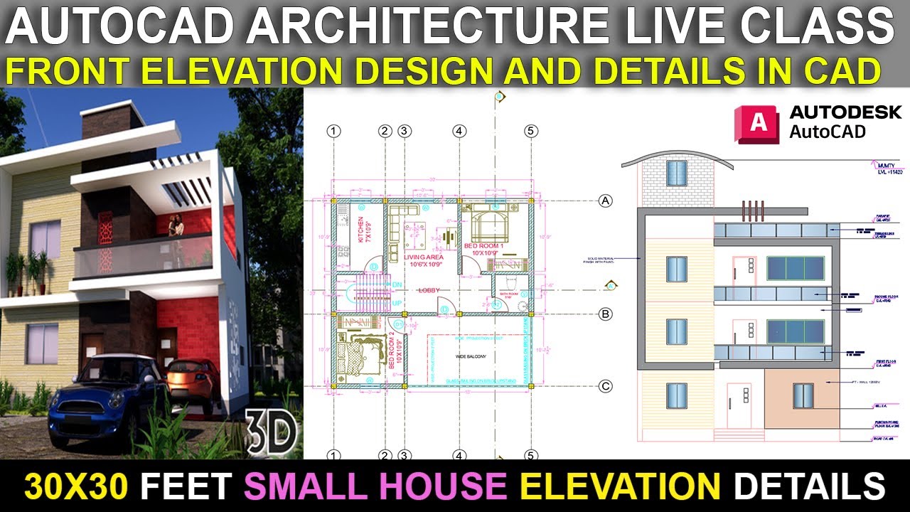 Live Class Architecture 20X30 Elevation Design With Details .Design ...