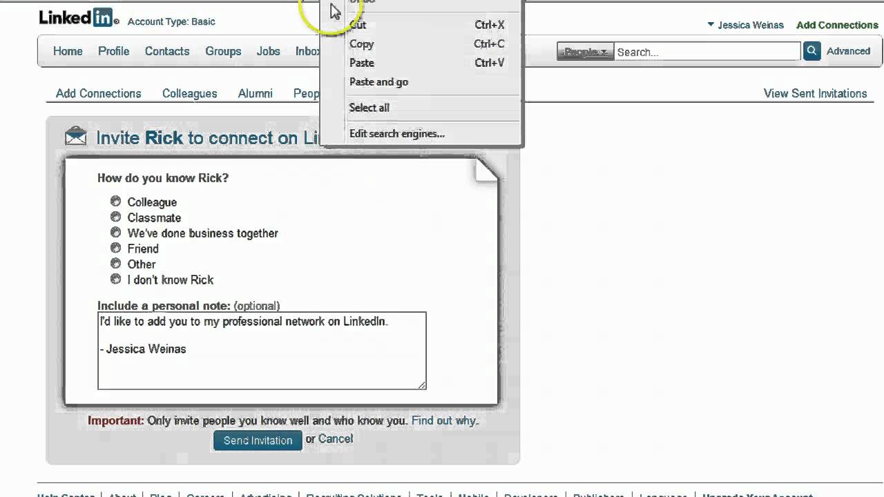 How to send people directly to your invite page on LinkedIn - YouTube