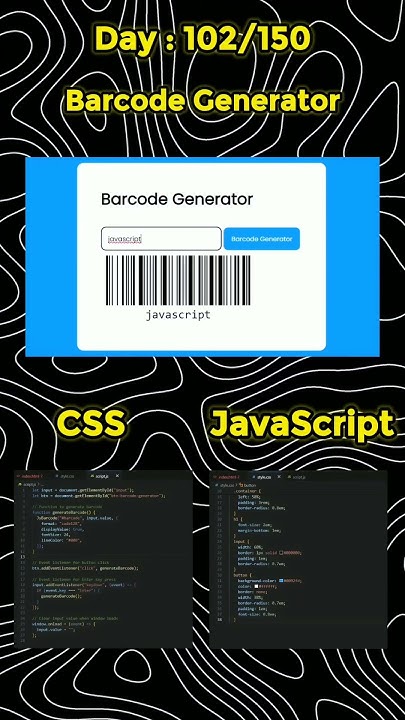 Scan The Code Build Your Own Barcode Generator With Html Css And Javascriptjavascripthtml5