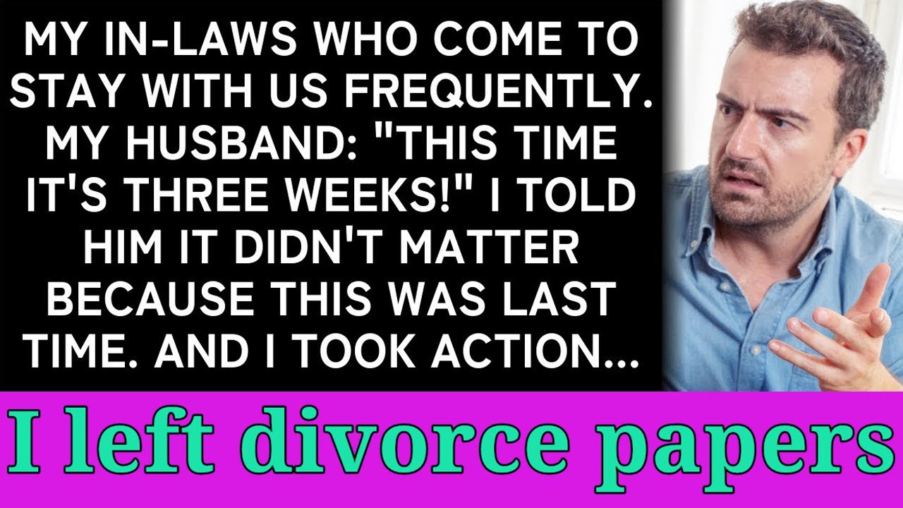 My in-laws often stayed overnight; my husband remarked, "This time it's ...