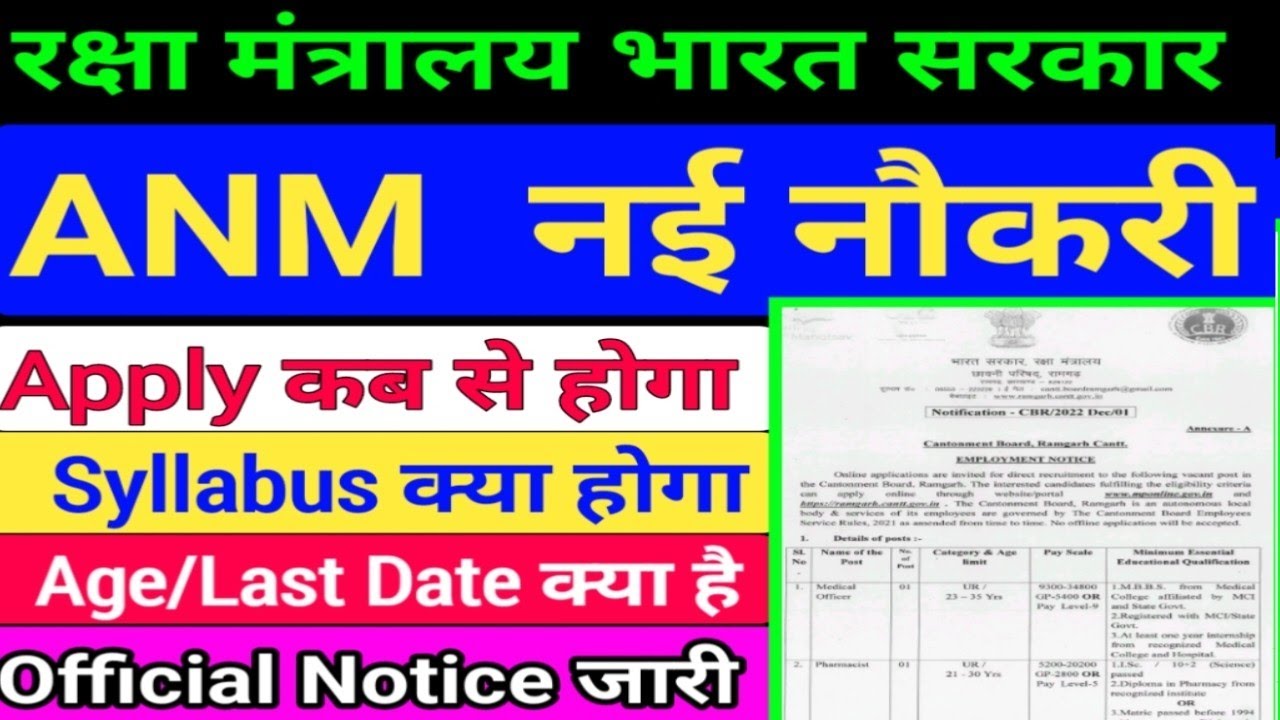 ANM New Vacancy/ANM vacancy 2022/All India ANM Vacancy/Permanent Anm ...