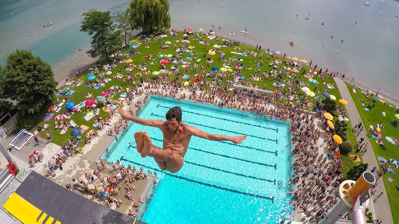 HIGH DIVING show in Thun and EXPLORING / PLAYING around ! - YouTube