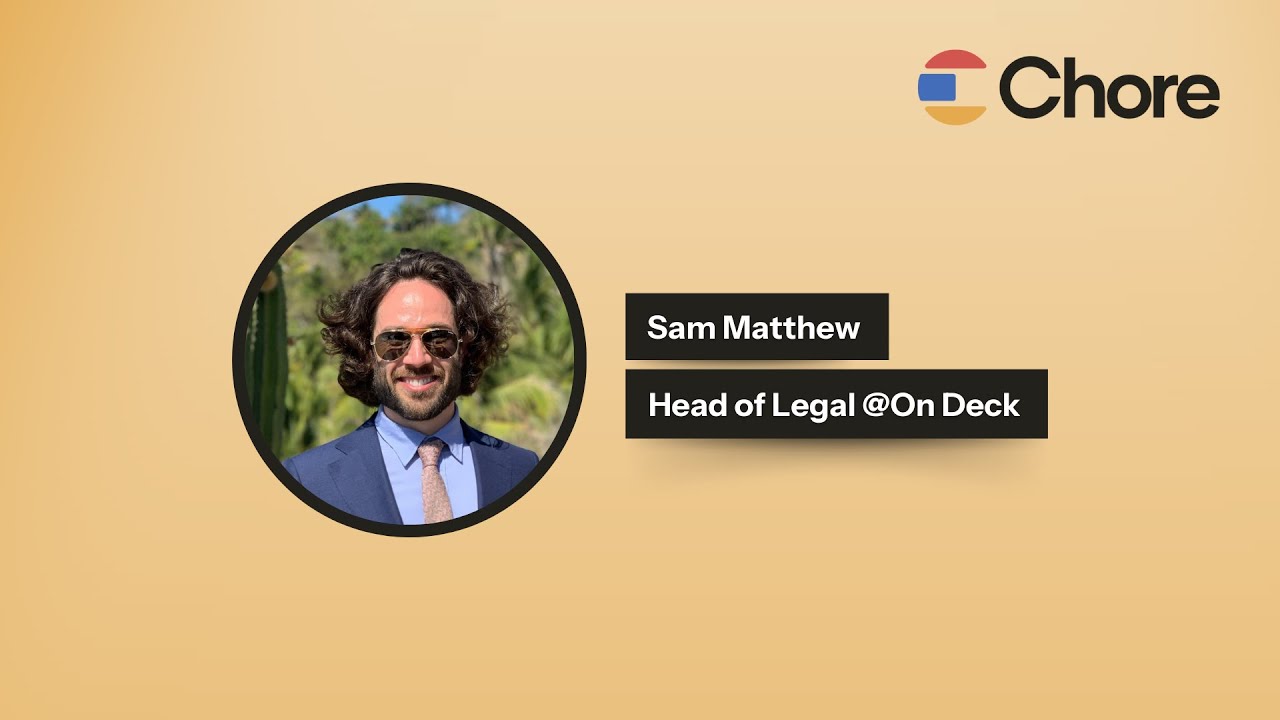 Sam Matthew — Head of Legal, On Deck - YouTube