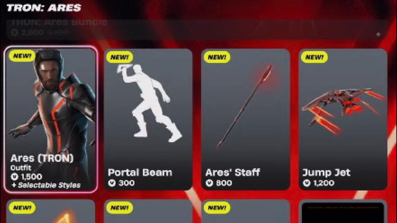 Fortnite Item Shop October 7, 2025 - New Ares (Tron) Outfit - YouTube