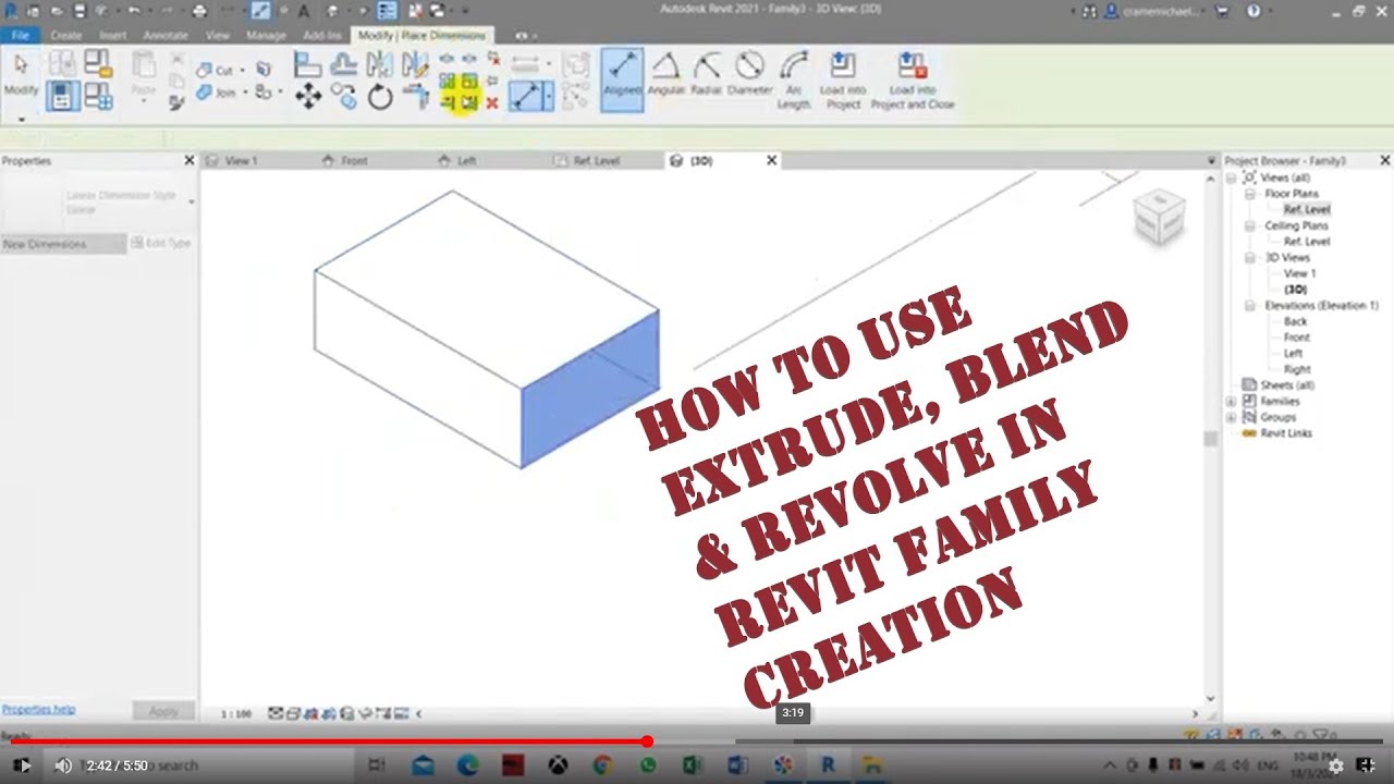 How to Use Extrude, Blend & Revolve in Revit Family Creation - YouTube