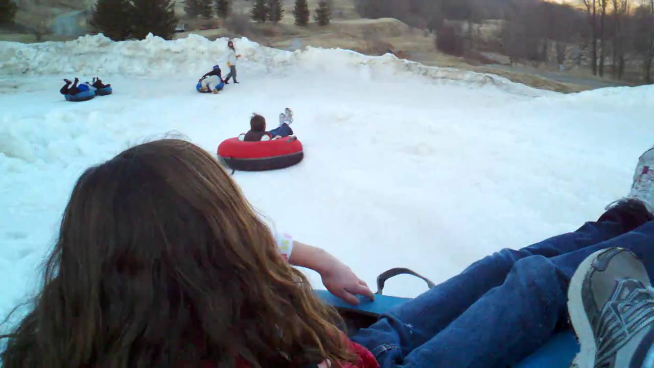 Snow Tubing Run #2 - Hawk's Nest NC - YouTube