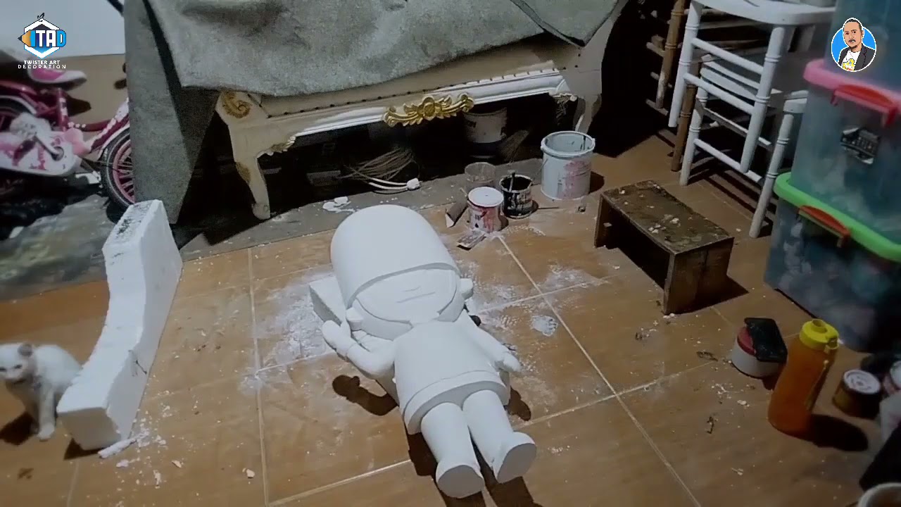 Membuat patung styrofoam 2D | bagian #2 | dekorasi - YouTube