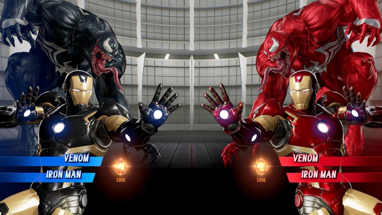 Red Venom & Red Iron Man VS Venom & Black Iron Man - Marvel vs Capcom ...