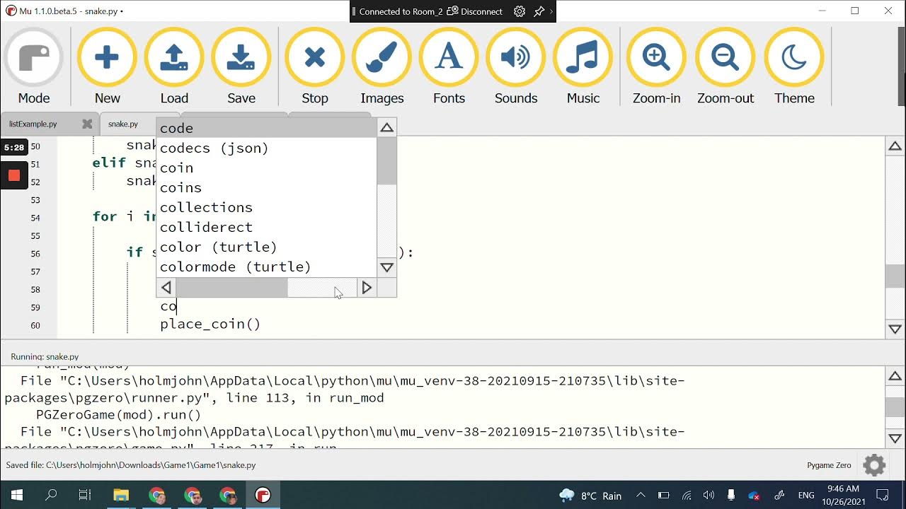 Pygame Zero Tutorial #5 - Snake Part 2 - YouTube