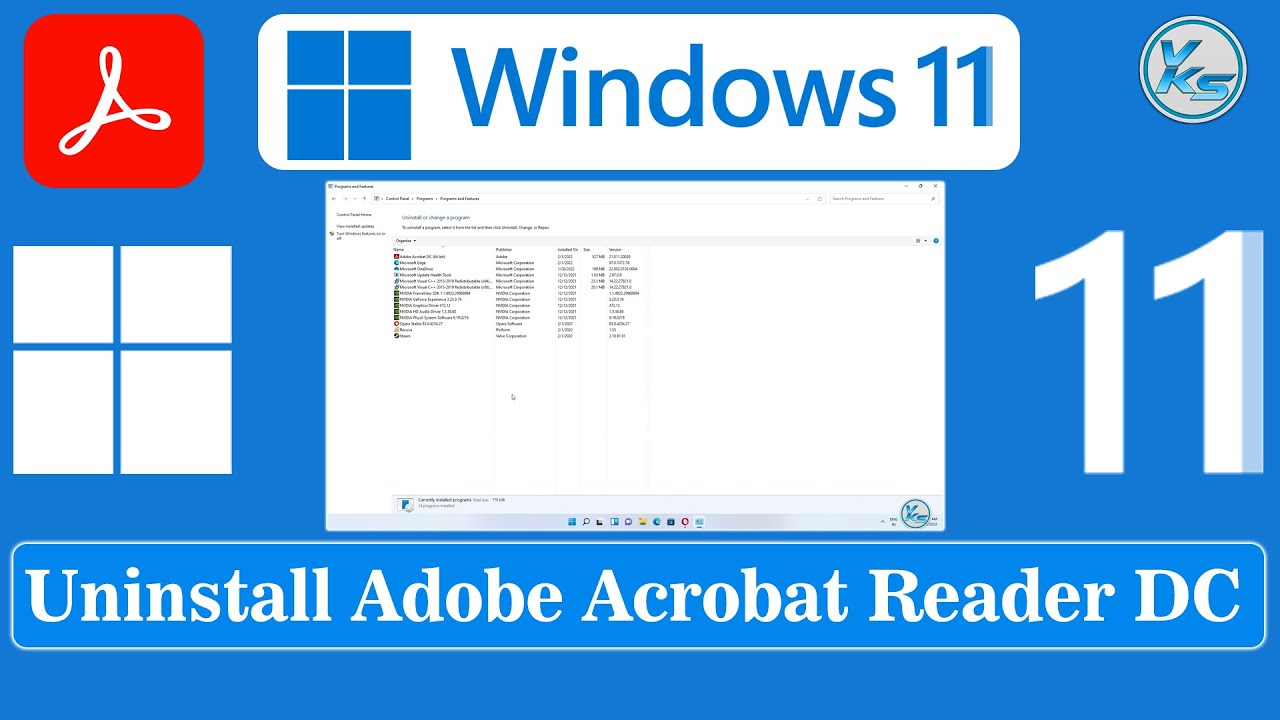 How To Uninstall Adobe Acrobat Reader DC in Windows 11 - YouTube