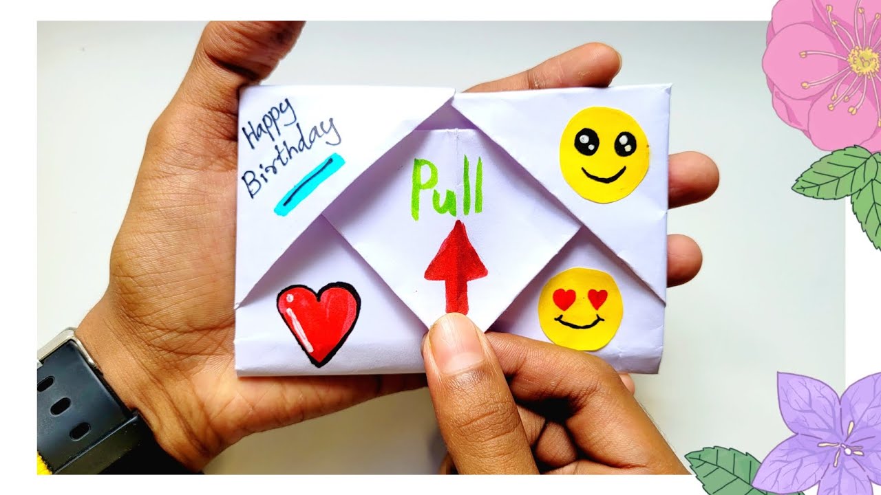 DIY Pull Tab Origami Envelope Card | Birthday Card | making very simple ...