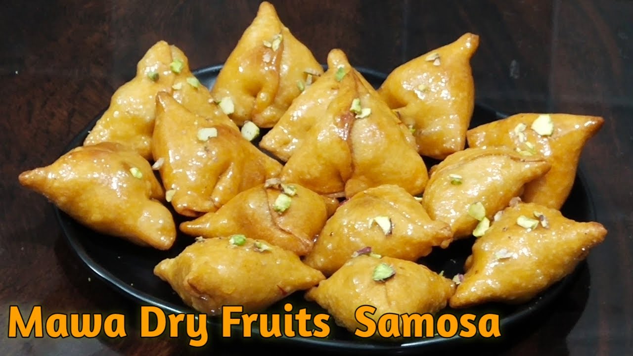 Mawa Dry Fruit Samosa l Khoa samosa l sweet dish l dessert recipe l ...