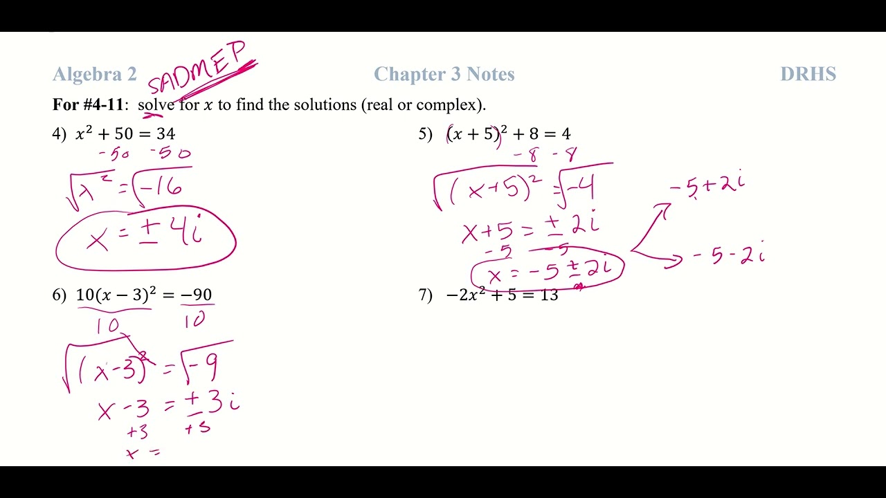 Alg 2 Chapter 3.5 Notes - YouTube