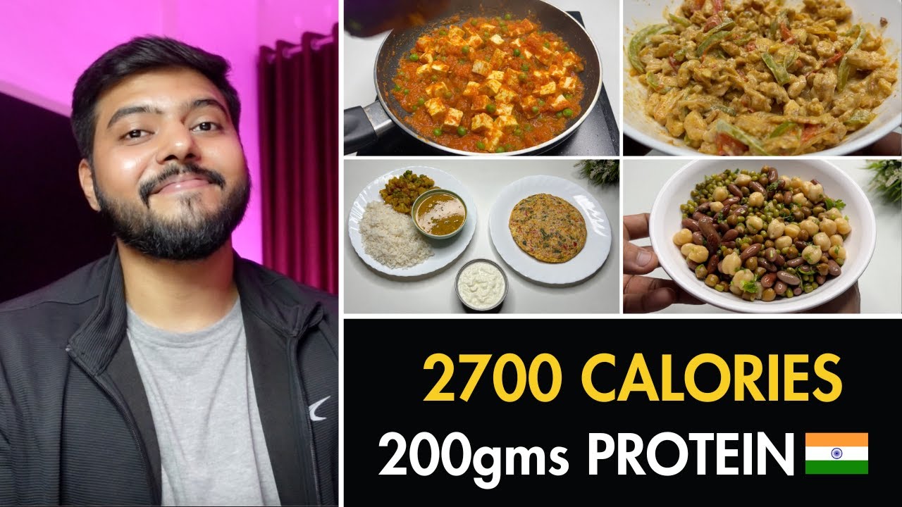 East 2700 Calorie Bodybuilding diet with 200gms of protein - YouTube