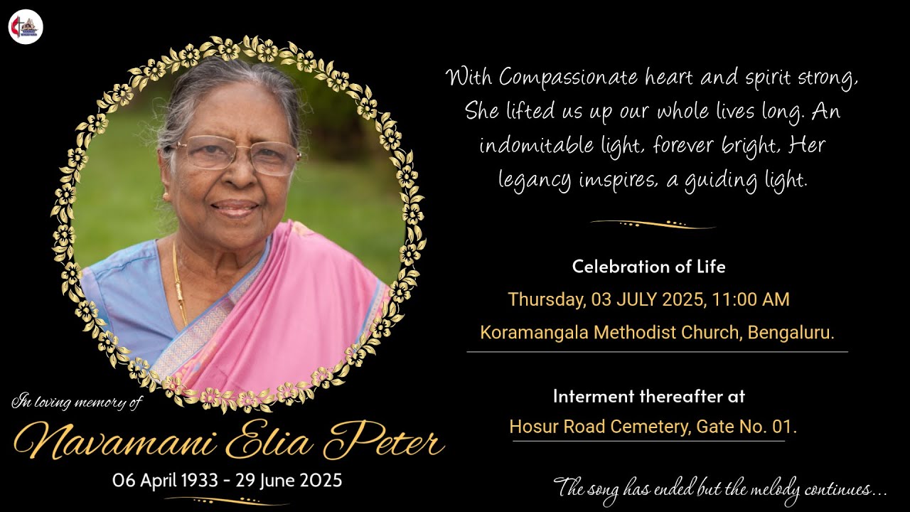 Funeral Service of Mrs. Navamani Elia Peter (Bishop Amma) 03 JUL 2025 ...