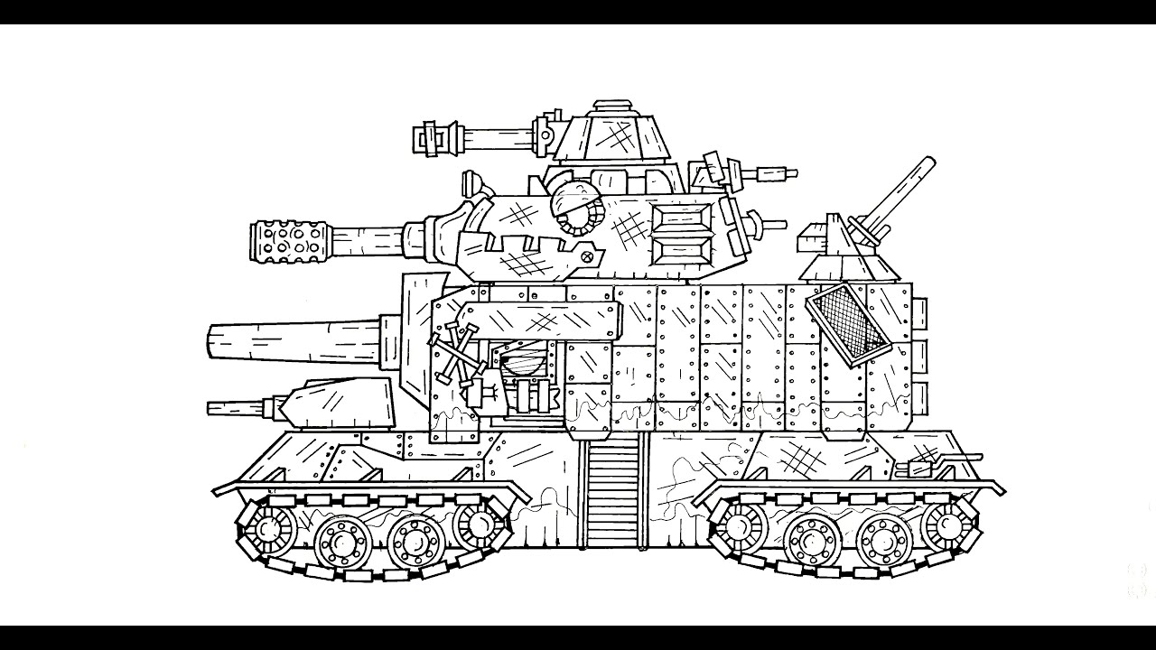 How To Draw Cartoon Tank Monster Hybrid Mendeleev - Cartoons About ...