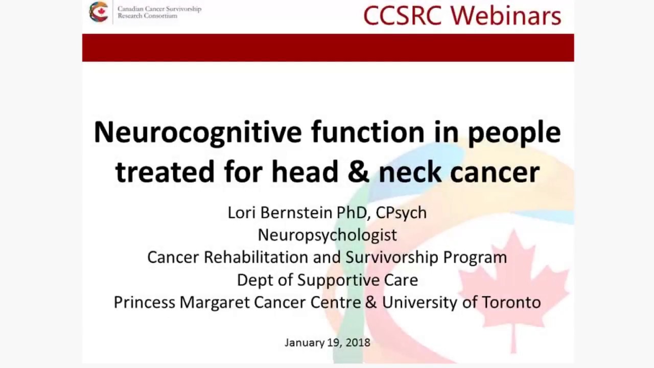 Neurocognitive function in people treated for head & neck cancer - YouTube
