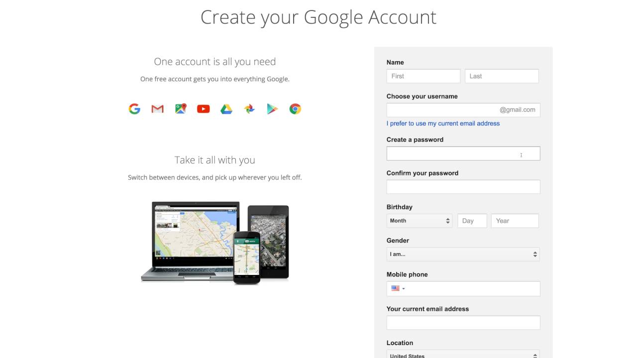 Create Google Account - YouTube