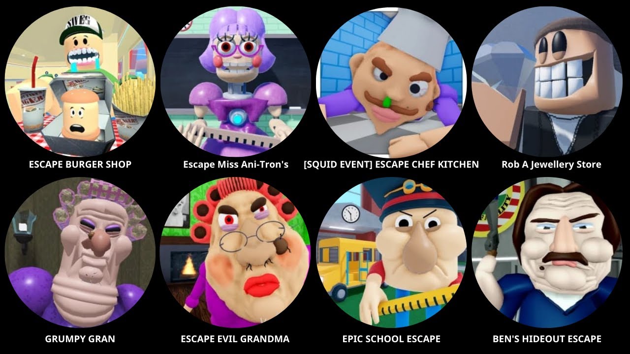 🍔 ESCAPE BURGER SHOP OBBY!, Escape Miss Ani-Tron's Detention!, 🐙[SQUID ...