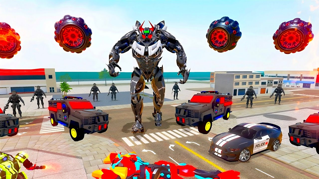 Flying Grand Police Car Transform Robot Games #2 - Police Robot Game ...