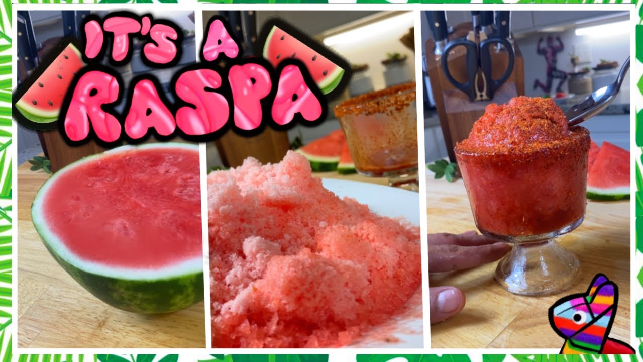 Frozen Watermelon Raspa! 🍉 Mexican Shaved Ice Treat with Chamoy & Tajín ...