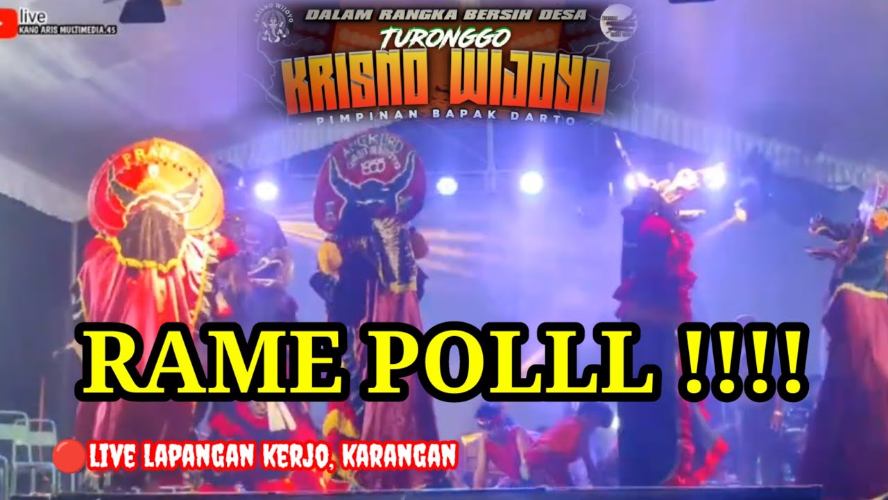 🔴live kesenian jaranan krisno wijoyo,bersih desa kerjo 2024 - YouTube