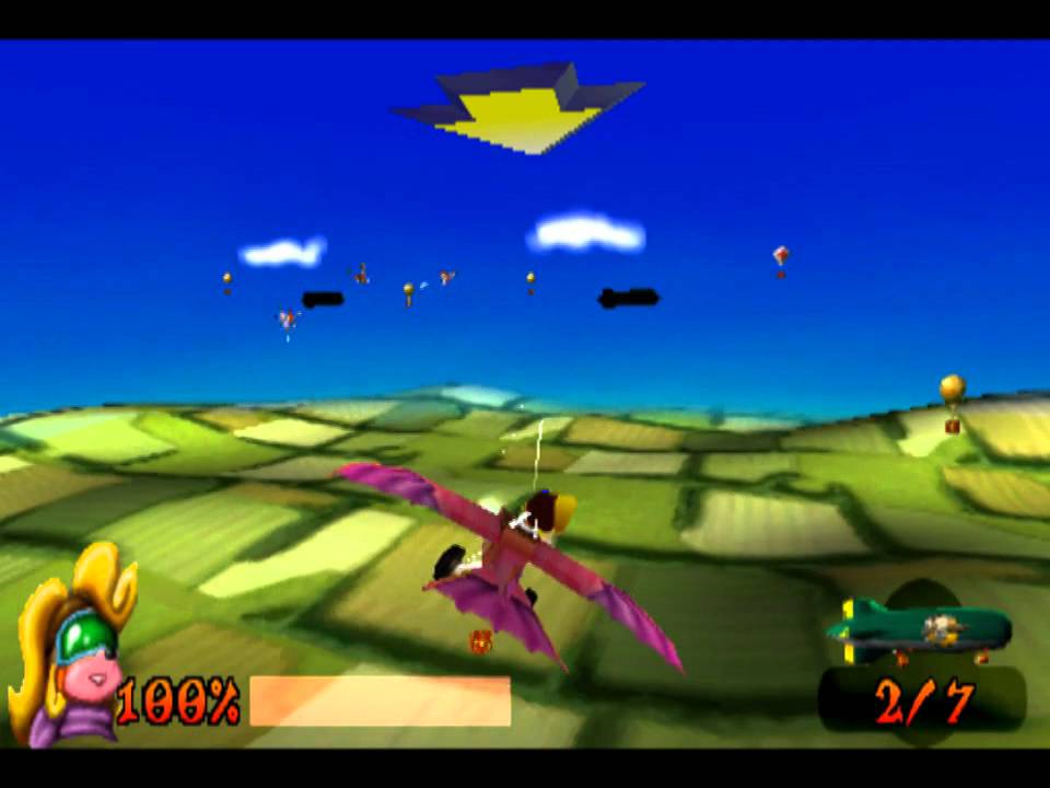 Crash Bandicoot Warped: Level 17 - Bye Bye Blimps - Crystal + Box Gem ...