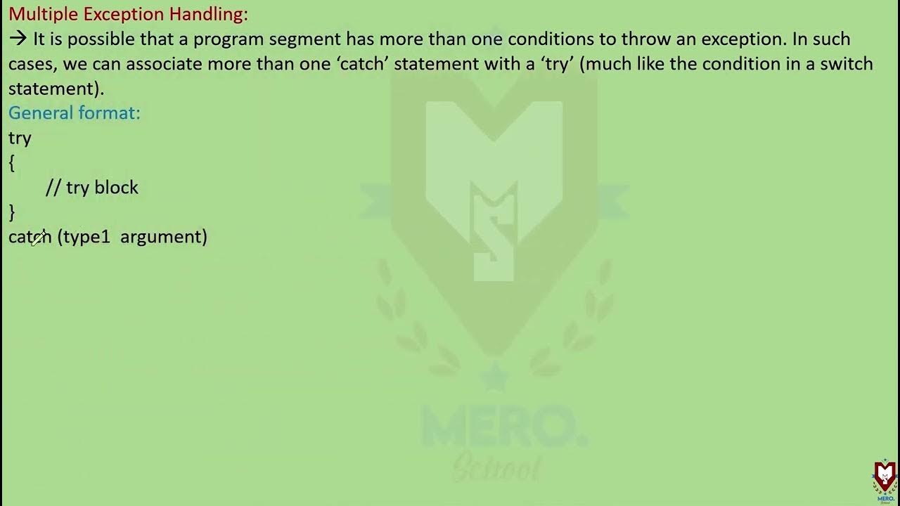 6. Multiple Exception Handling - YouTube