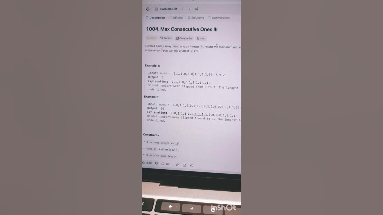 1004 leetcode quick revision #dsa #leetcode - YouTube