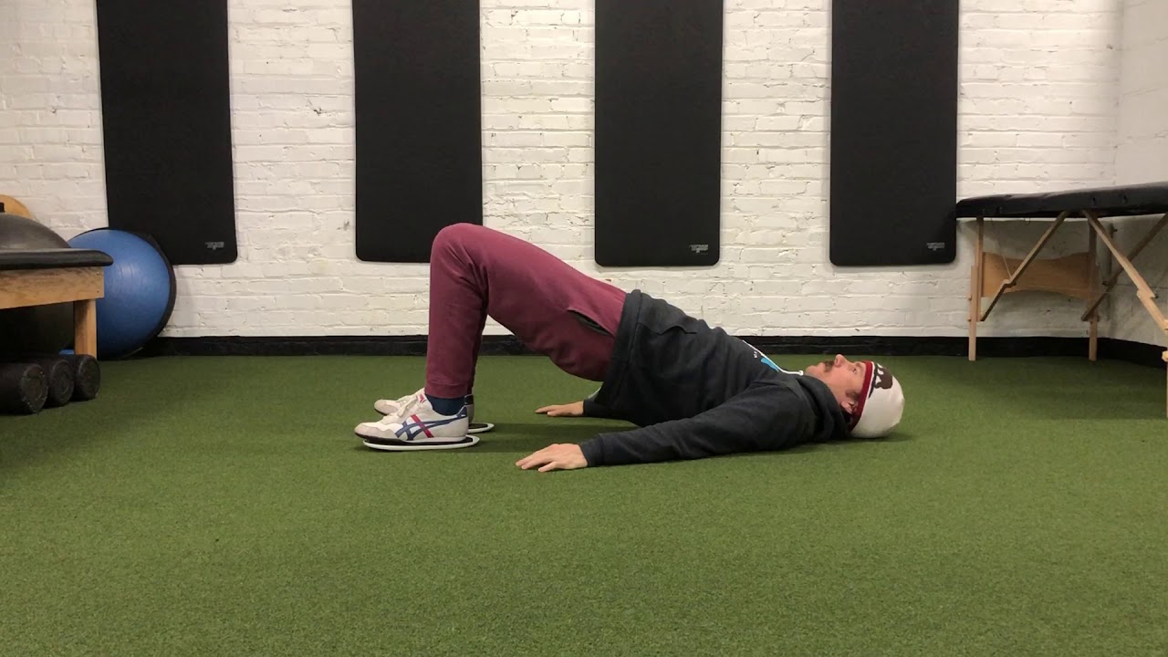 Supine Slider Hamstring Curls - YouTube