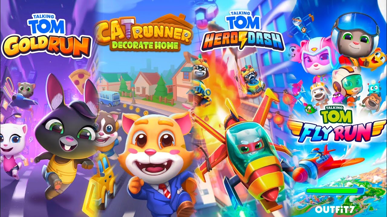 Talking Tom Gold Run Becca Vs Cat Runner Vs Talking Tom Hero Dash Vs ...