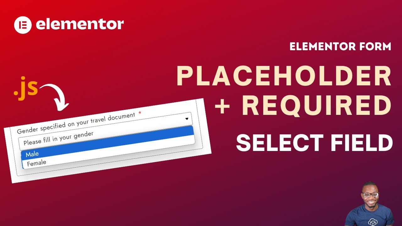 Placeholder for Required Select Field in Elementor Pro Form - YouTube