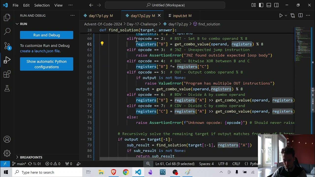 Advent Of Code Day 17 Quine Program, Walkthrough & Time Complexity - YouTube