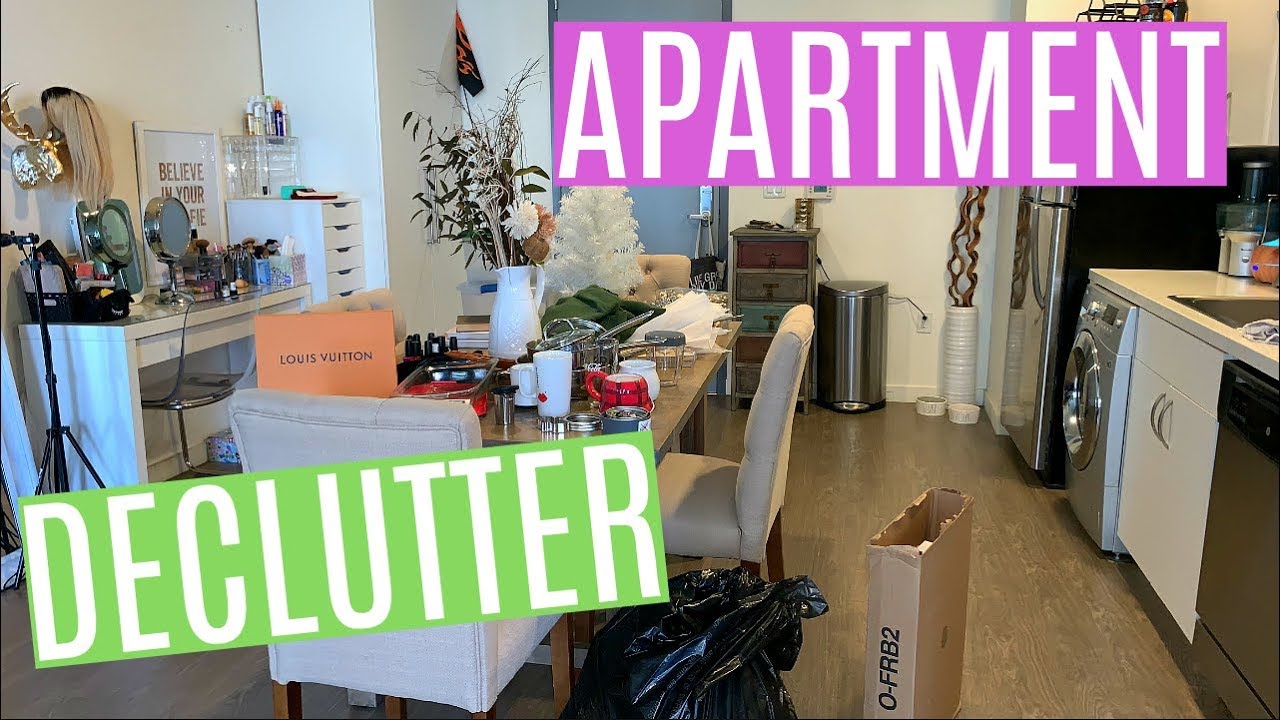Apartment Declutter With Me + TIPS - YouTube