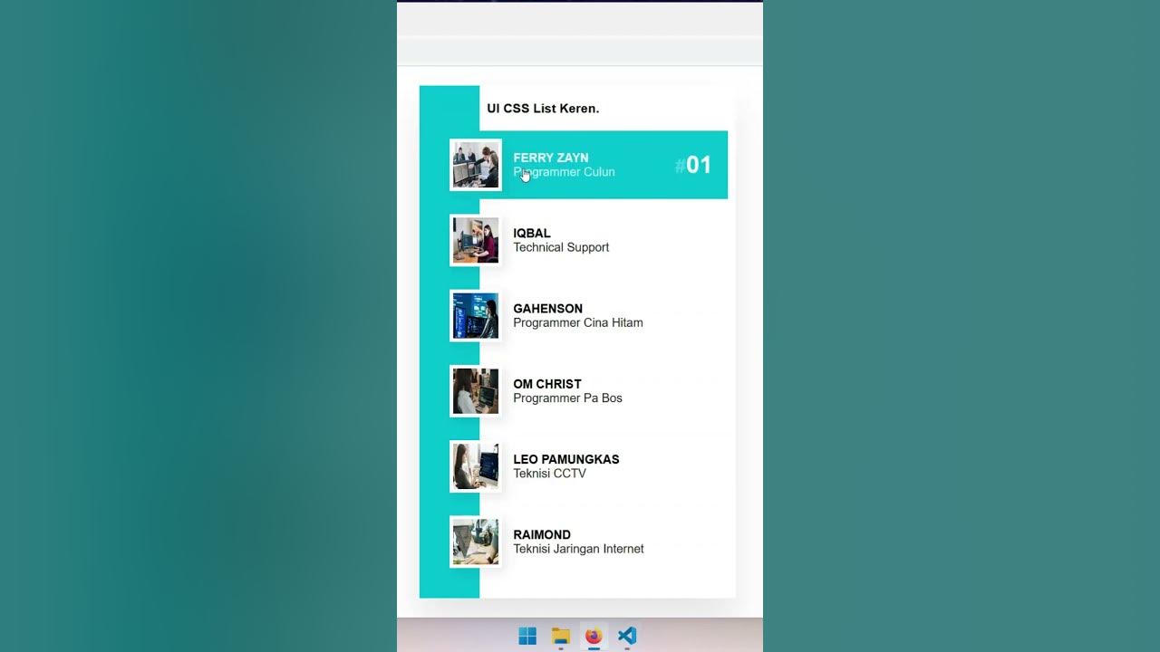 Part45 List Ui Design With Cool Hover Effect Using Html And Css Html Css Javascript Youtube