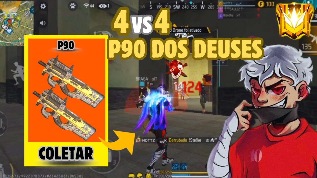 🔴DICA NO FREE FIRE E GAMEPLAY JOGANDO DE P90 FF VAMOS XATI ...